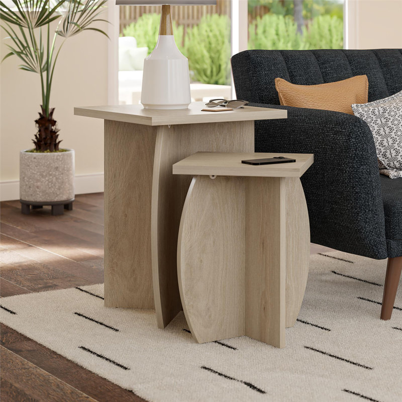 Nesting pedestal tables store